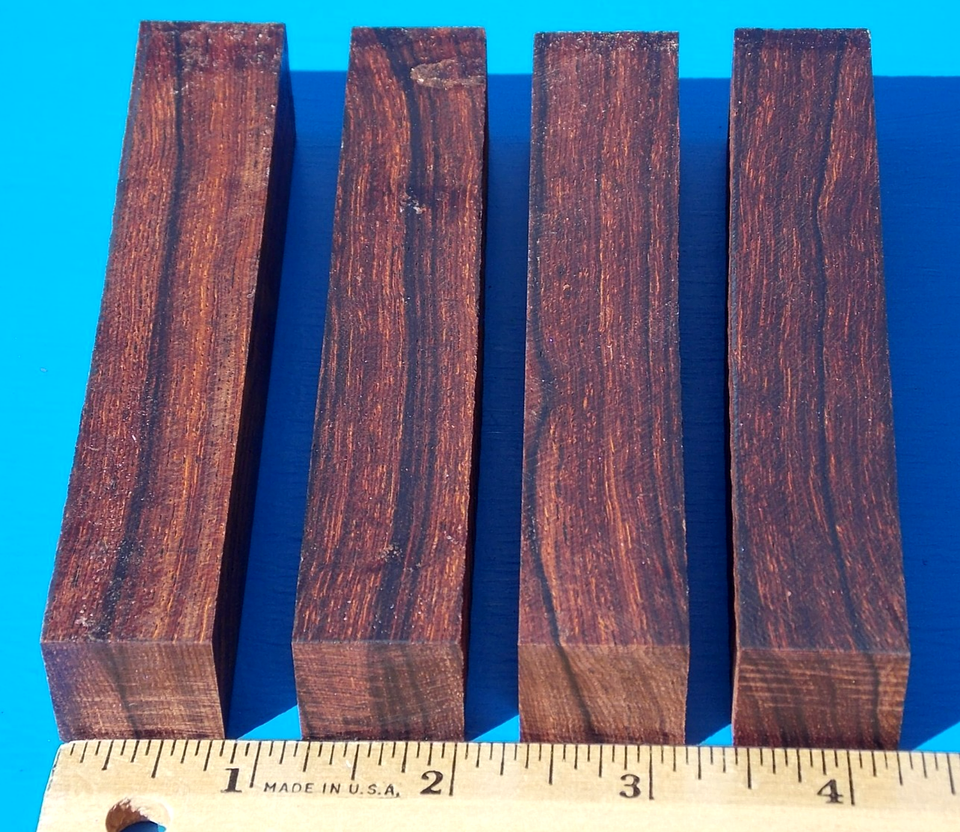 4 PEN BLANKS~COCOBOLO ROSEWOOD~4 TURNING COCOBOLO PEN BLANKS~~EXOTIC ...