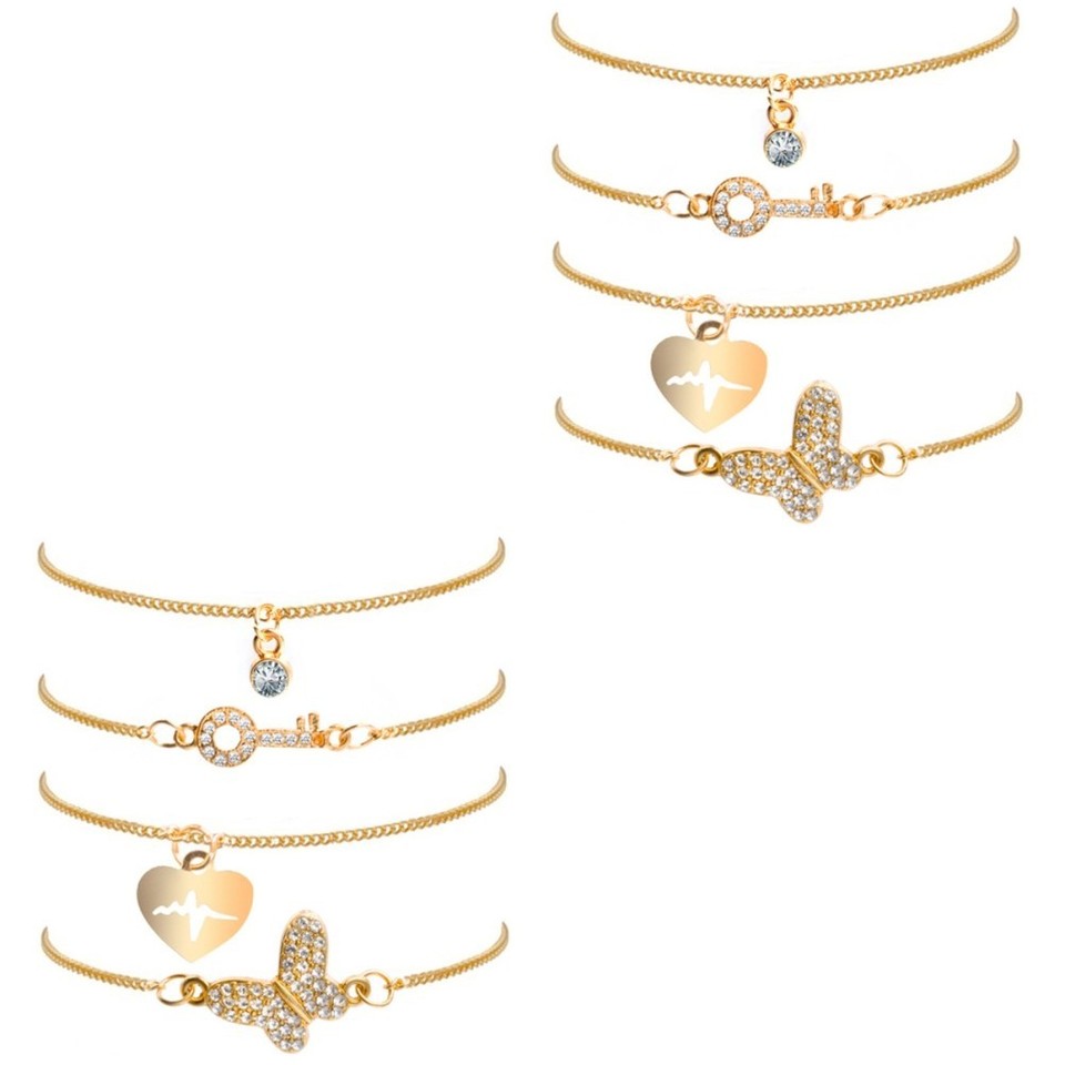 4pcs Rhinestone Bracelet Set Bracelets Plated Jewelry Accessories | eBay UK