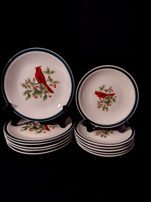 Set/12 CARDINAL THOMSON POTTERY(6) 7.5" Salad Dessert Plates (6) 6.25 ...