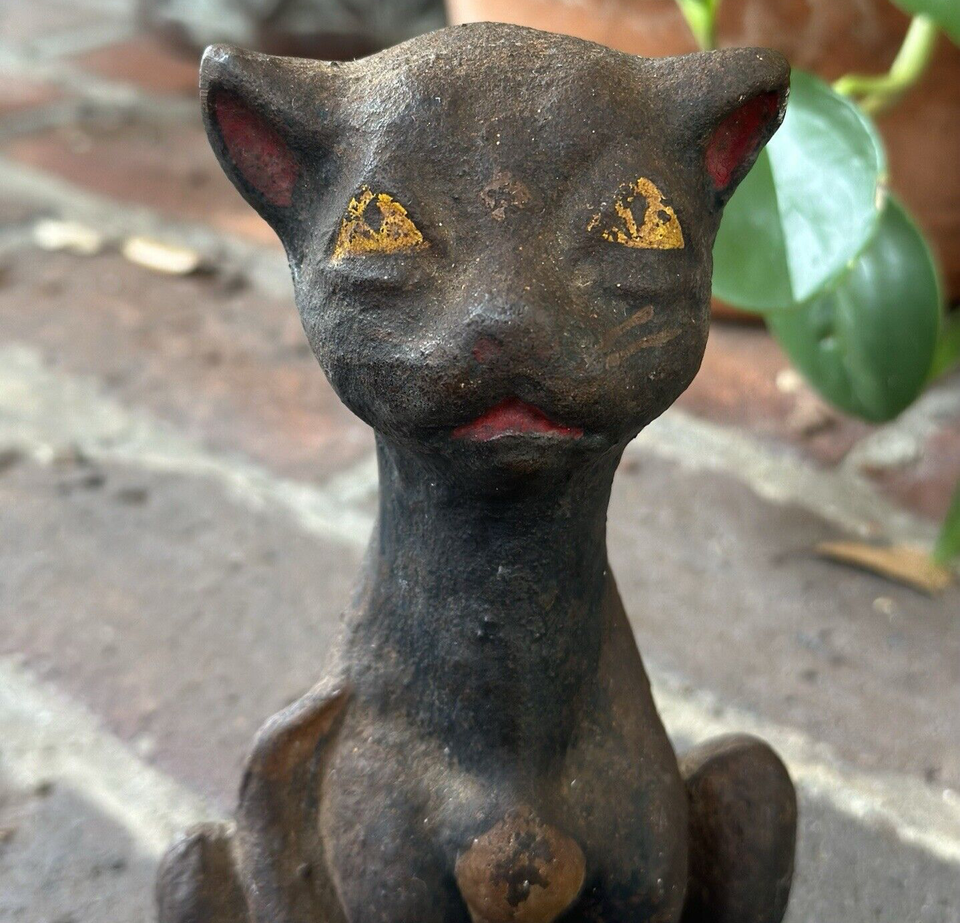 ANTIQUE CAST IRON "KRAZY CAT" NATIONAL FOUNDRY CAT DOORSTOP #158 | eBay