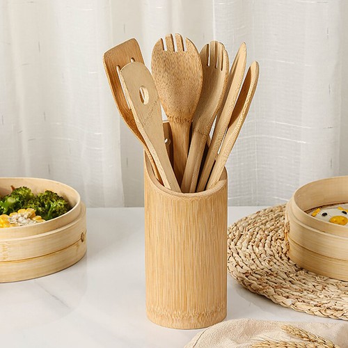 Kitchen Kit Bamboo Non Stick Frying Pan Spatula Bamboo Rice Spoon ...