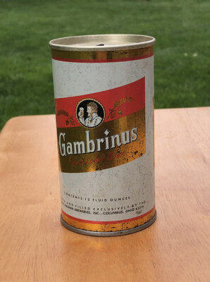 GAMBRINUS GOLD LABEL BEER CAN AUGUST WAGNER COLUMBUS OHIO | eBay