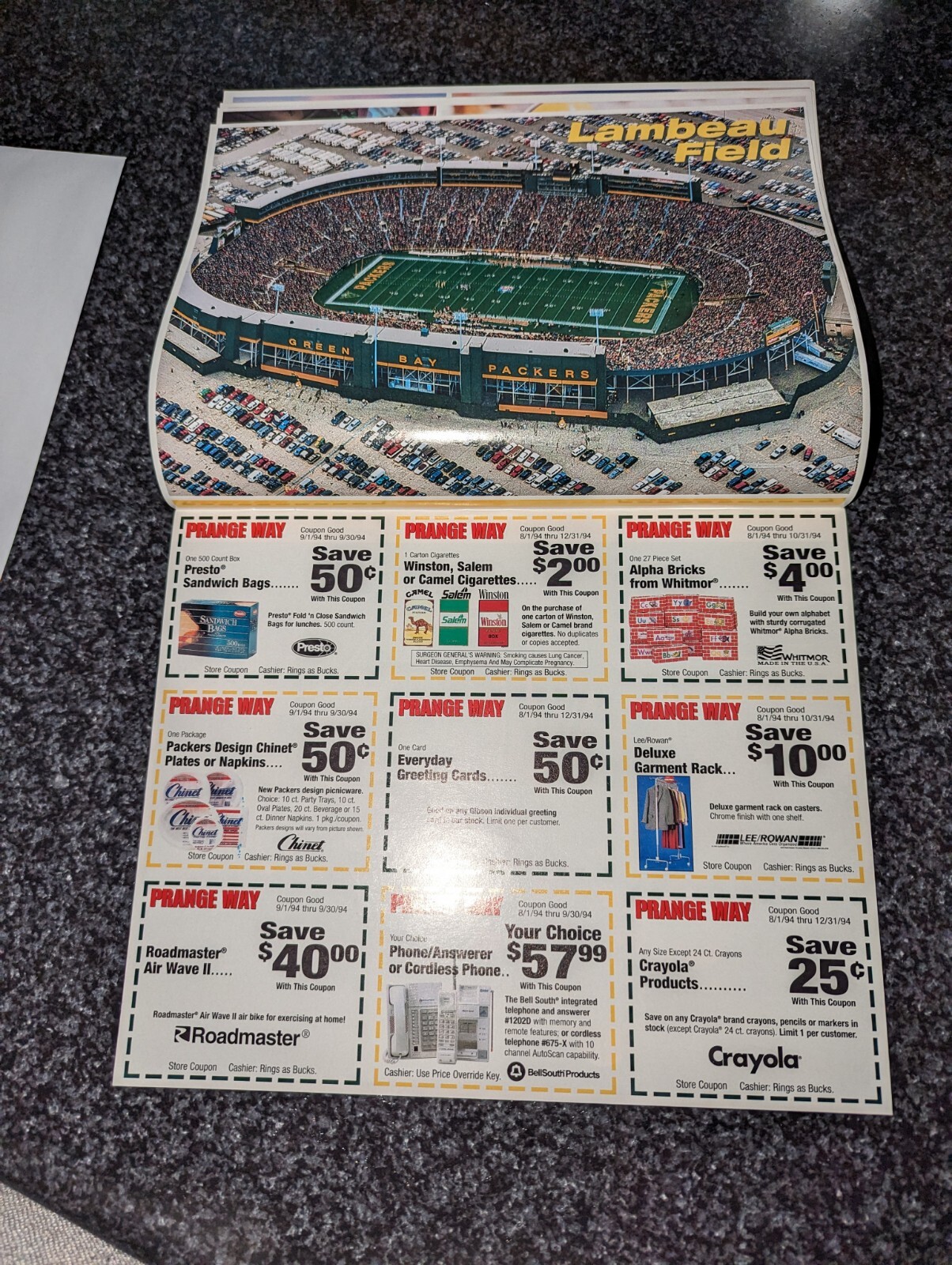Green Bay Packers NFL Football Team Calendar 94/95 Prange Way Sterling ...
