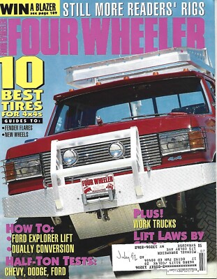 JULY 1992 FOUR WHEELER MAGAZINE TRUCKS READERS RIGS TIRES CHEVY DODGE ...