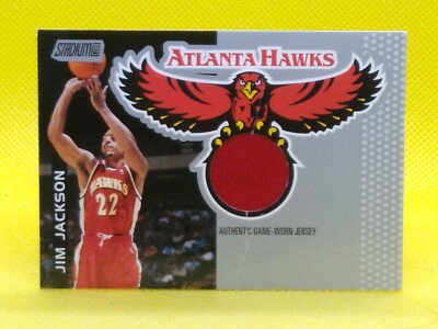 Jim Jackson 2001 Stadium Club GAME-WORN JERSEY #SC-AH3 Atlanta Hawks ...
