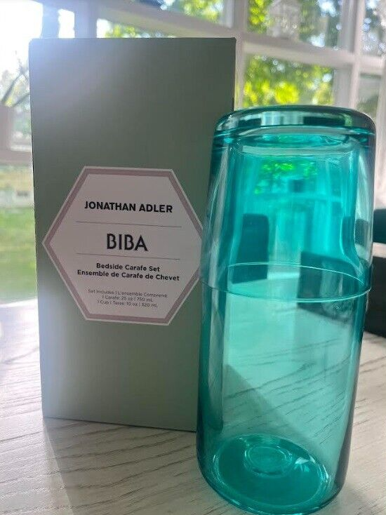 Jonathan Adler BIBA Bedside Carafe Set Blue Glass (NEW IN BOX) | eBay