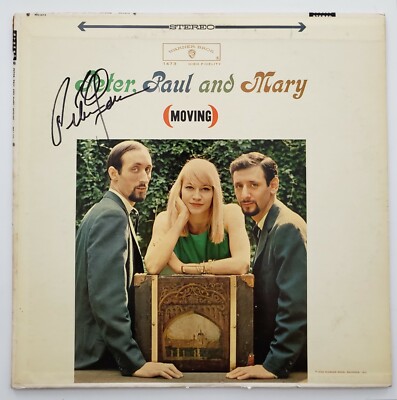 Peter Yarrow Signed Moving Vinyl Record Album LP Paul & Mary Singer ...