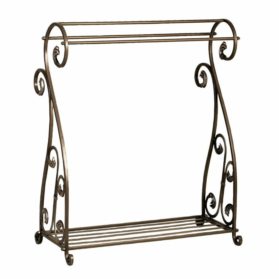 Bronze Finish Quilt Rack Blanket Stand Bedspread Storage Display ...