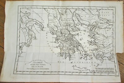 Balkan 1700 Map, Montenegro Bulgaria Greece Sicily Crete, 18th Century ...