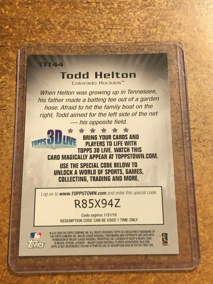 2009 Topps ToppsTown Gold Baseball # TTT44 Todd Helton | eBay