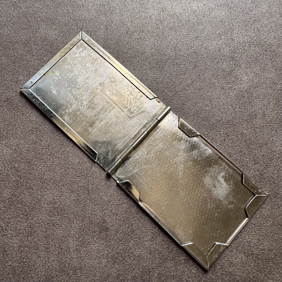 VINTAGE ARMS OF MAIDSTONE CREST ART DECO FOLDING CHROME POSTAGE STAMP ...