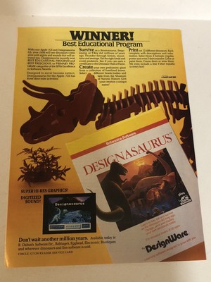 1988 Apple II Designasaurus vintage Print Ad Advertisement pa20 | eBay