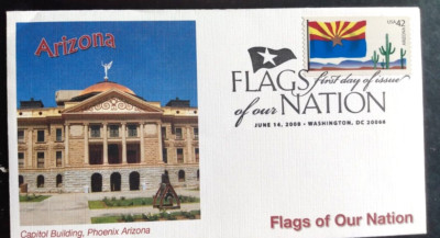 ARIZONA FLAGS OF OUR NATION CAPITOL BUILDING 2008 FLEETWOOD CACHET FDC ...