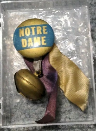 Vintage Notre Dame Pin - Ribbon Metal Football circa 1930s | eBay