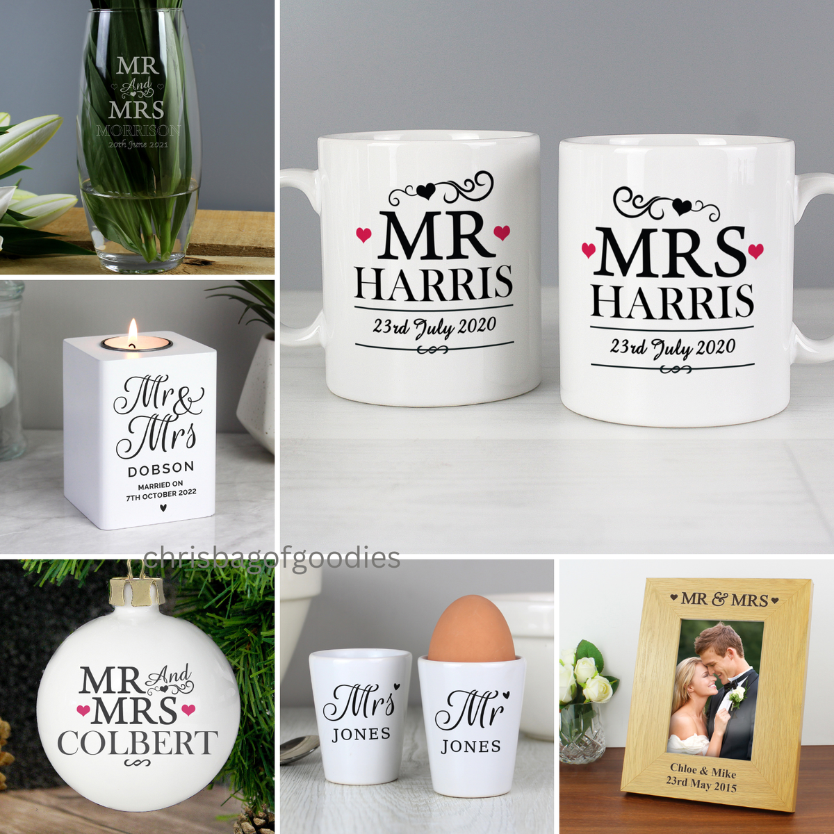 Mrs And Mrs Wedding Gifts Heartfelt Art Mr & Mrs Love Laughter Happy