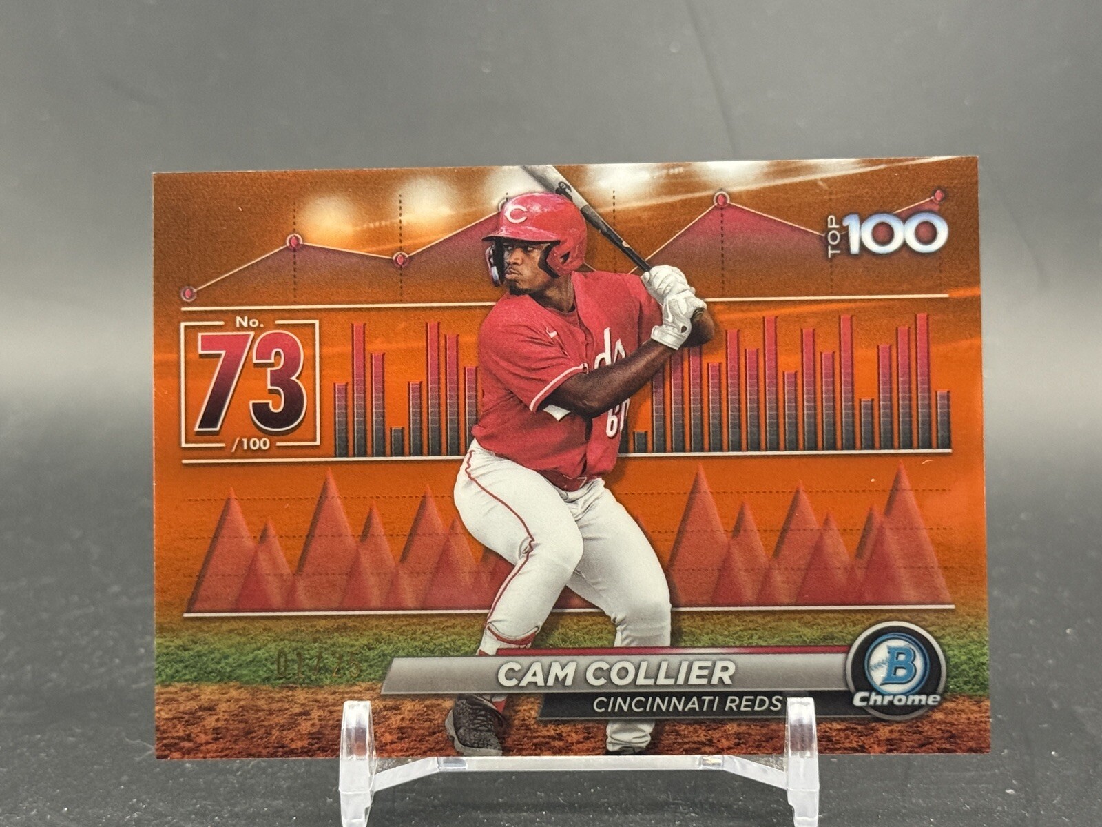 2024 Bowman Chrome Cam Collier Orange Refractor Top 100 Prospect #1/25 ...