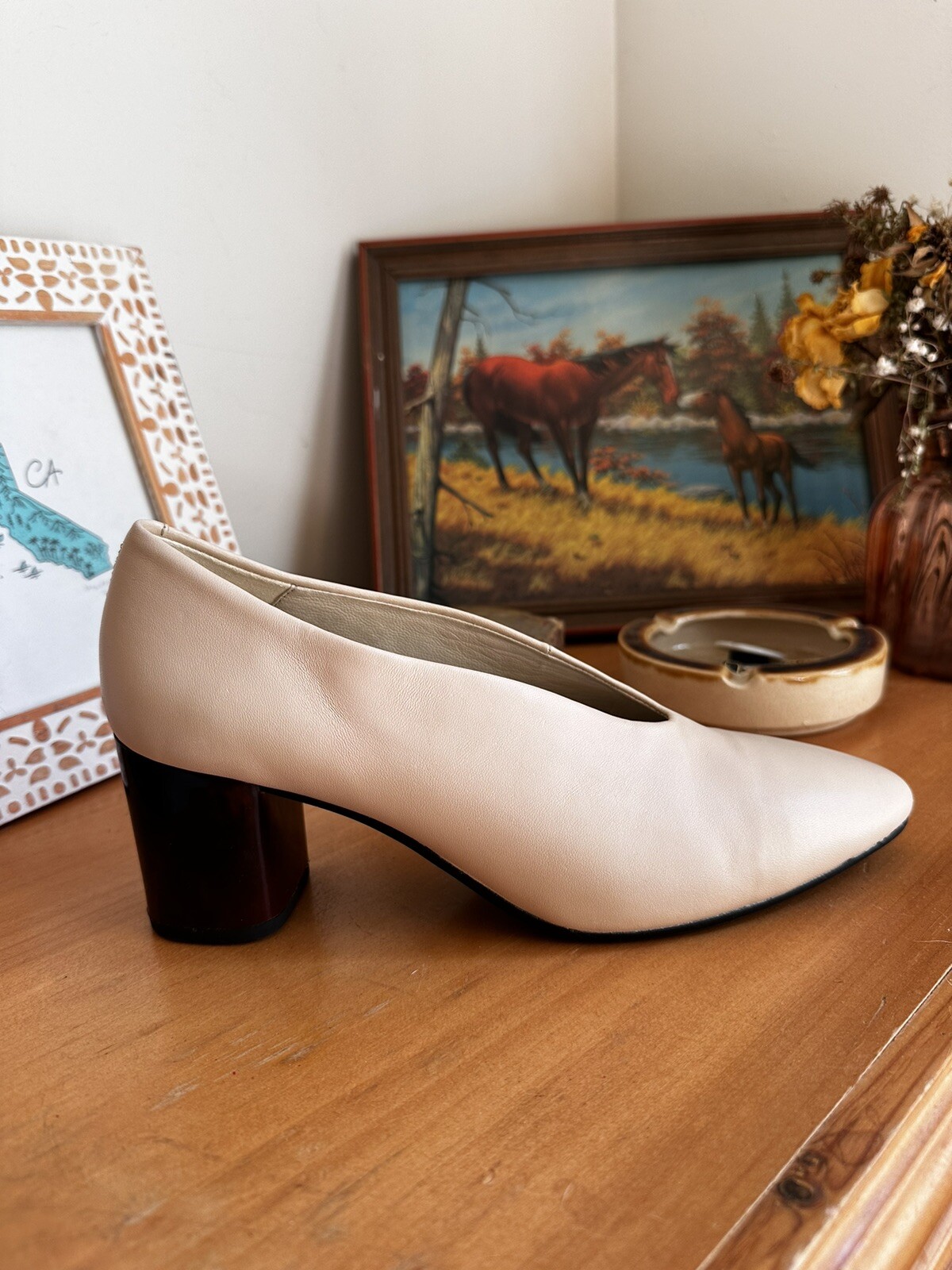 Vagabond V-cut Leather Pumps With Tortoiseshell Heel… - Gem