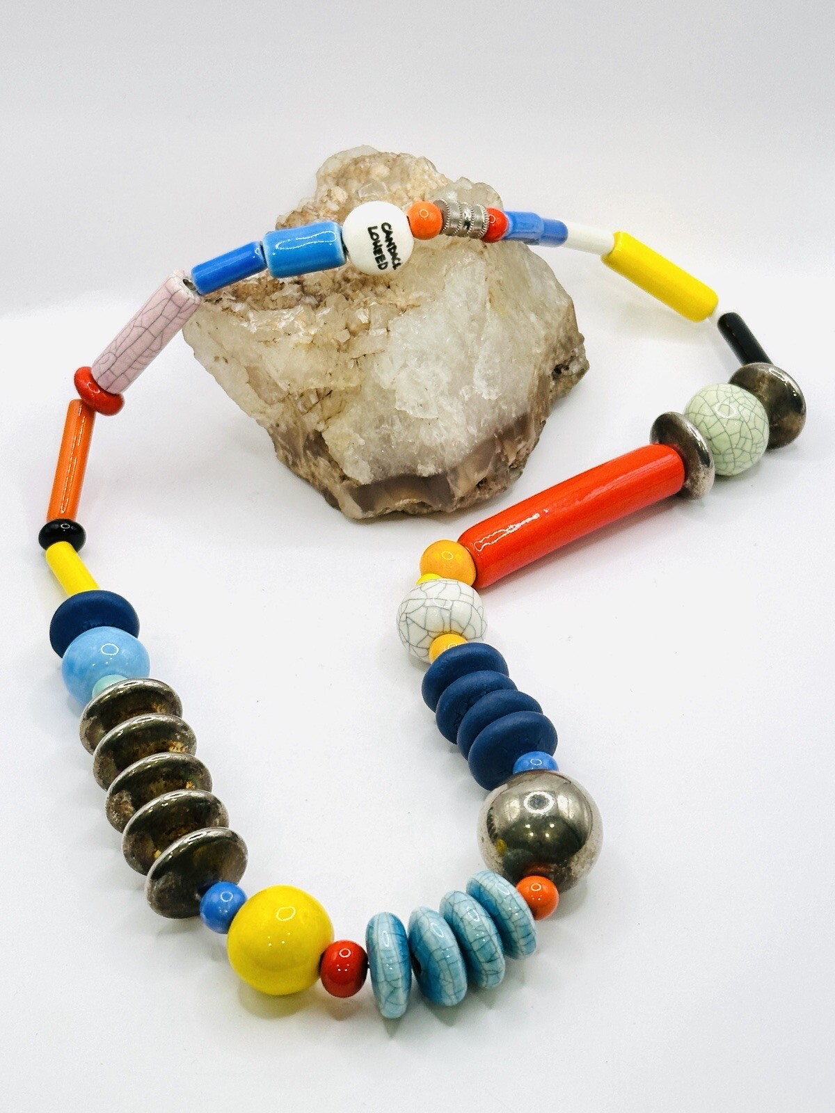 Ruby Z Candace Loheed Hand Painted Ceramic Necklace - Gem