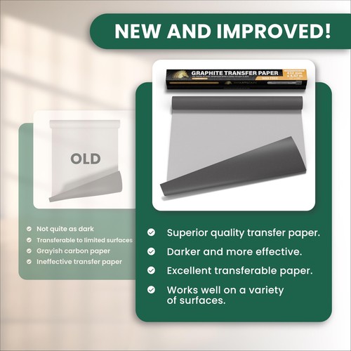Graphite Transfer Paper Roll, Wax-Free, 17" x 15ft Transfer Paper Roll ...