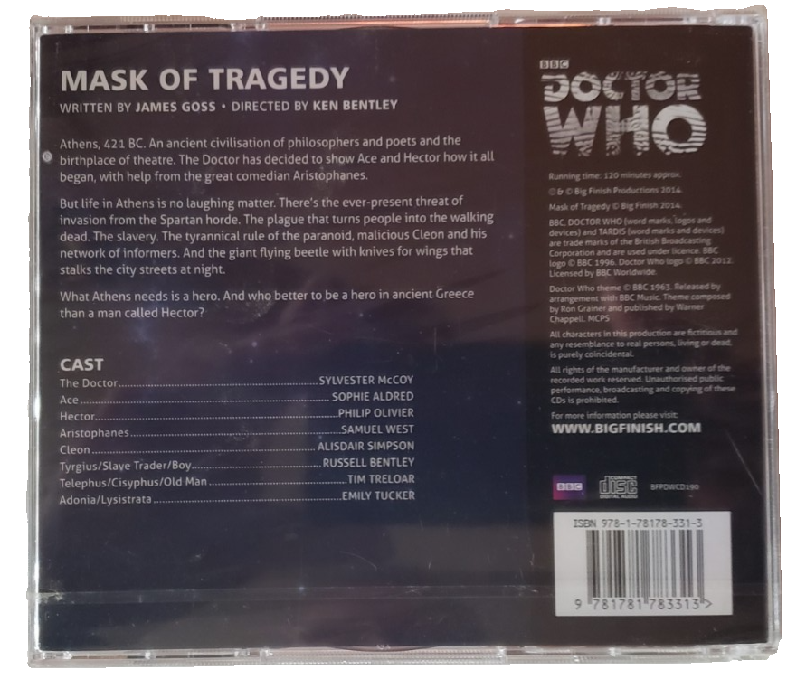 Big Finish Doctor Who Main Range # 190-Mask of Tragedy - CD Sylvester ...