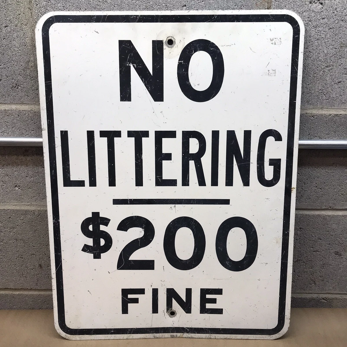No Littering Sign Fine