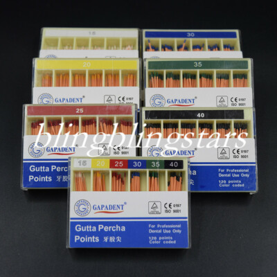 120 Pcs/Box Dental Gutta Percha Absorbent Paper Points Endodontic Oxide ...