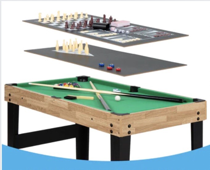 10-in-1 Combo Game Table Set w/ Pool, Foosball, Ping Pong - 2ft x 4ft ...