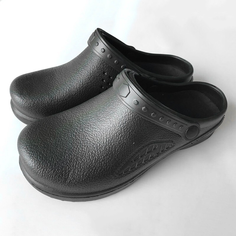 Kitchen Sandals with Antislip Design Black Chef Shoes for Women and Men ...