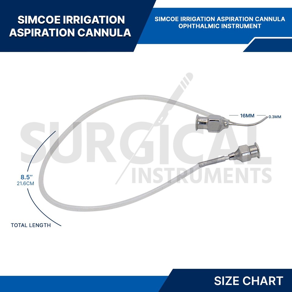 Simcoe Irrigating/Aspirating Cannula EYE 23 gauge Instruments German ...