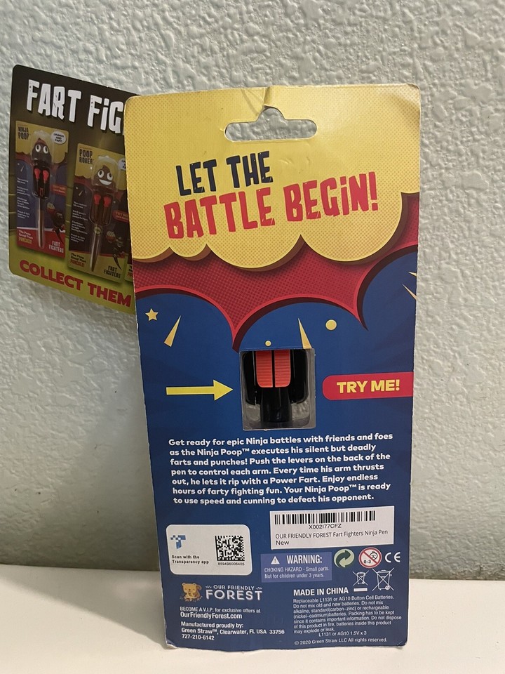 NINJA POOP Fart Fighters The Poop Emoji Pen That Punches And Farts ...