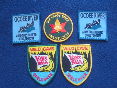 5 Tennessee Patches: Gatlinburg Hiker, Ocoee River, and Lost Sea Cave ...
