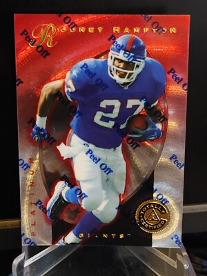Rodney Hampton 1997 Pinnacle Totally Certified Red w/coating #99 ...