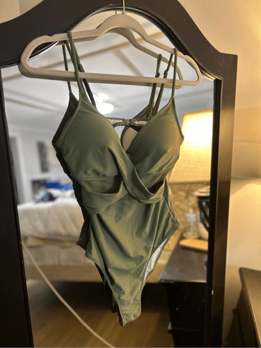 NEW Green 1 Pc Bathing Suit Mesh Swimsuit Swimwear M | eBay