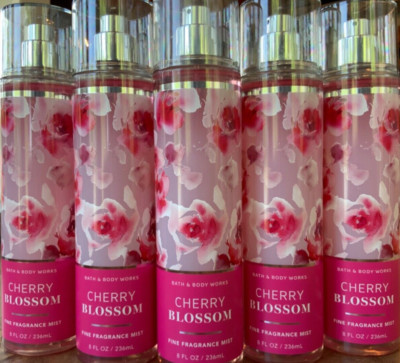 5 (FIVE) CHERRY BLOSSOM 8oz Fine Fragrance MIST Bath and & Body Works ...
