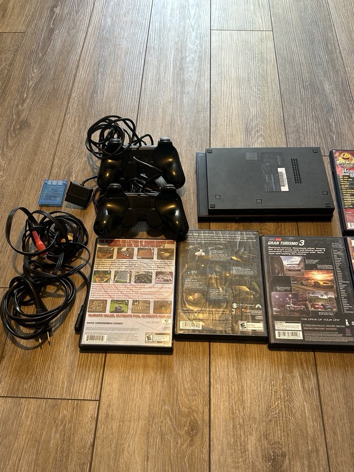 Sony PlayStation 2 PS2 Slim Console SCPH-90001 w/ Games, 2 DualShock ...