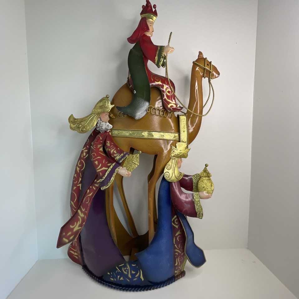 Rare Nativity Scene Complete Set Of 3 Vtg 2005 Home Interiors Metal In ...