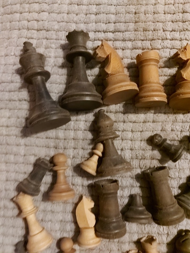 Mixed Odd Chess Set Pieces Vintage Wooden Not A Set Spares | eBay UK