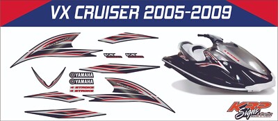 YAMAHA WAVERUNNER VX CRUISER 2005-2009 Graphic/Decal/Sticker Kit BLACK ...
