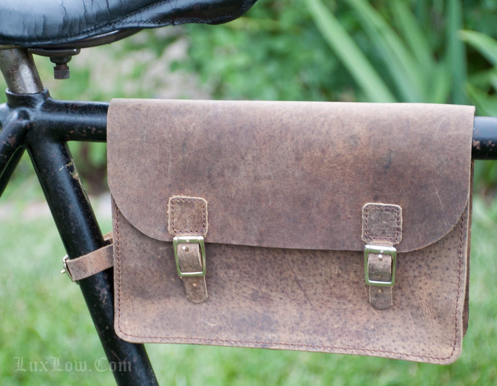 Vintage Brown Leather Bicycle Frame TOOL BAG POUCH Schwinn RoadBike ...