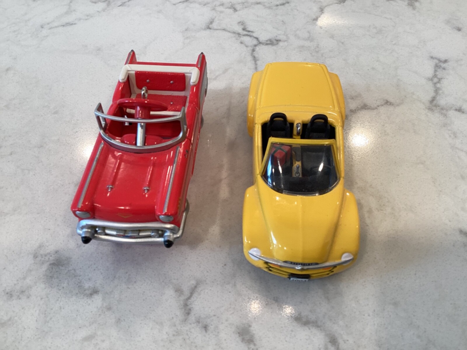 (2) Hallmark Cards diecast Xmas Ornaments - ‘57 Chevy Pedal Car & Chevy ...
