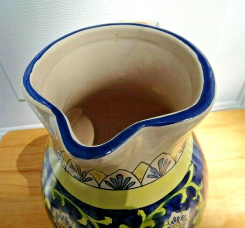 Vintage WCL Pottery Water Jug/pitcher Blue and Yellow Pembroke Pines | eBay