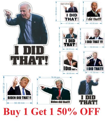 50-100PCS JOE BIDEN I DID THAT! GAS PUMP STATION HUMOR FUNNY STICKERS ...