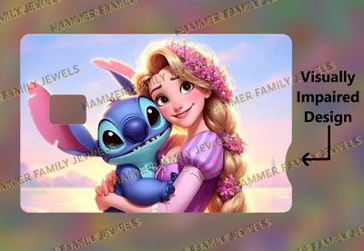 Rapunzel and Stitch Fan Art Credit Card Decal Visually Impaired Design ...