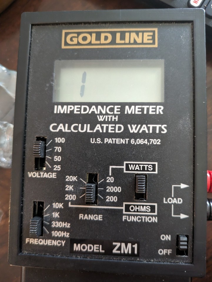 GOLD LINE ZM1 Impedance Meter - Calc. Watts For 25,50,70, or 100 Volt ...