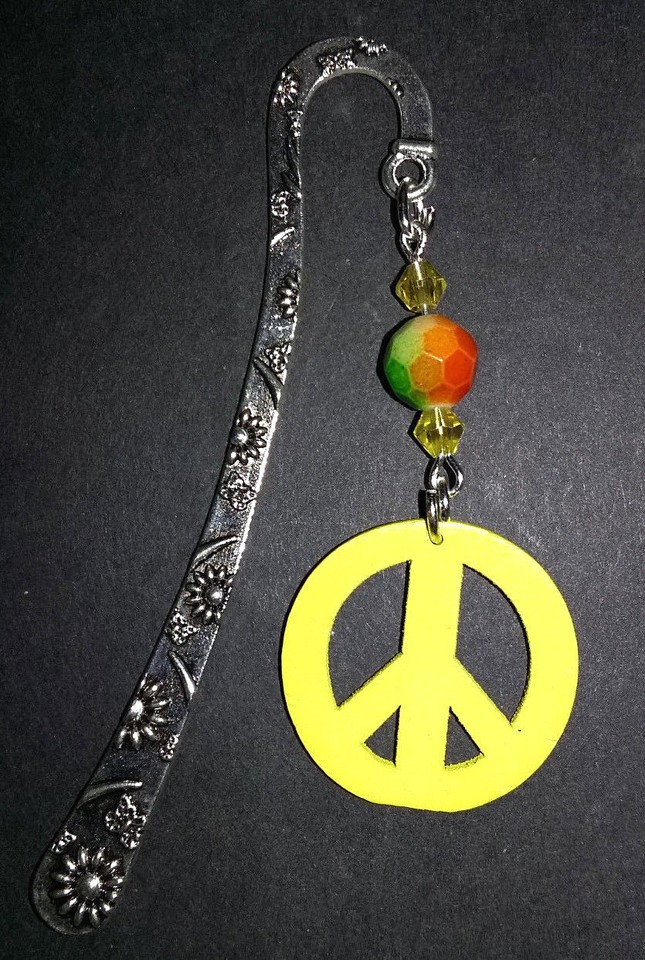 Yellow Peace Bookmark Silver Bookmark | eBay