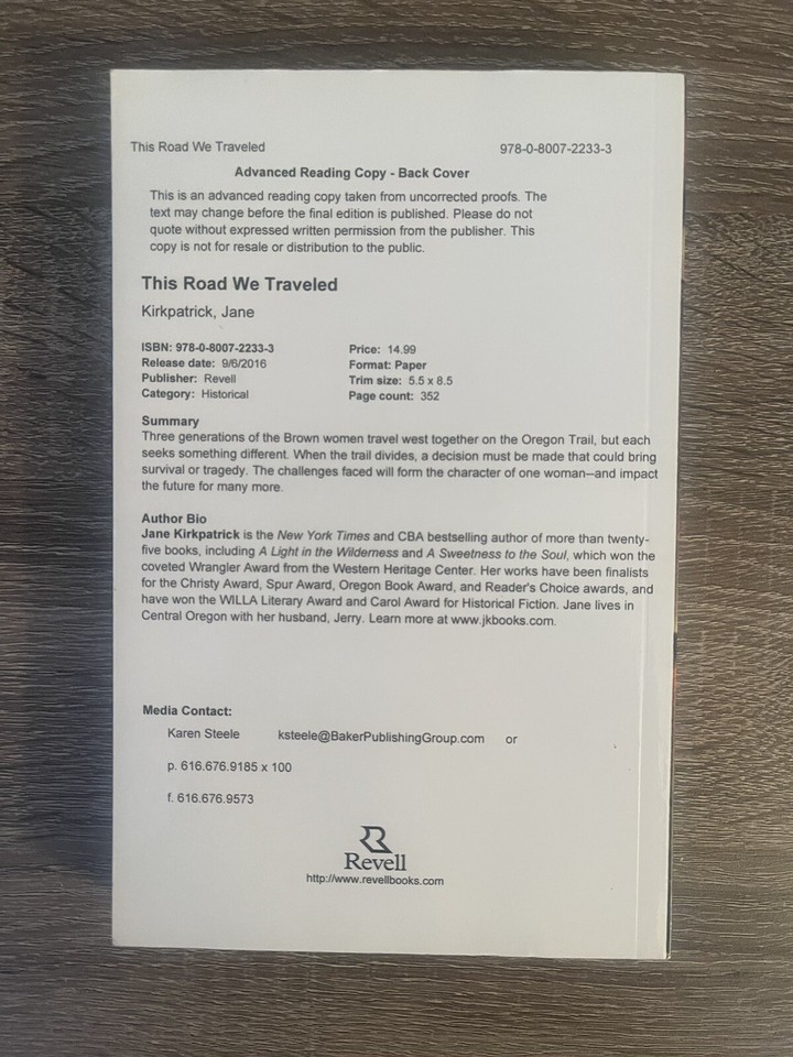This Road We Traveled : A Novel by Jane Kirkpatrick (2016, Trade ...