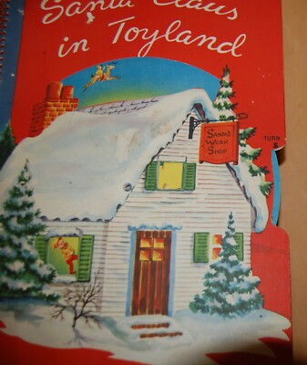 VTG Santa Claus in Toyland book Moving parts 1951 Harry Doehla Co | eBay