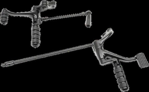 DS Black Forward Control Kit w Pegs Extended +2 Harley Iron 883 14-19 ...