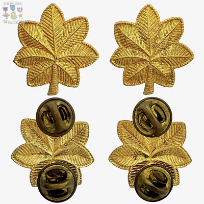 VIETNAM WAR ARMY MAJOR OFFICER RANK OAK LEAF INSIGNIA 1-1/8” x 1-1/16 ...