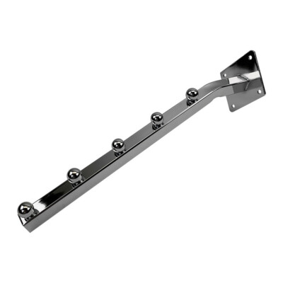 14" Chrome 5 Ball Waterfall Faceout Hook Wall Mount System Square ...
